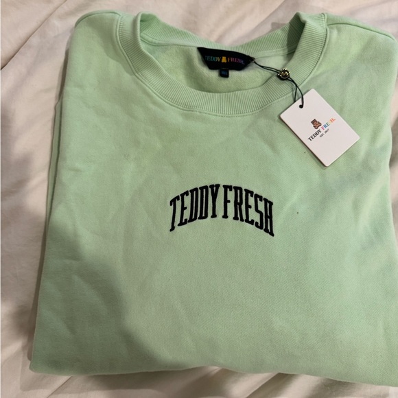 Teddy Fresh | Sweaters | Teddy Fresh Light Green Logo Sweatshirt | Poshmark